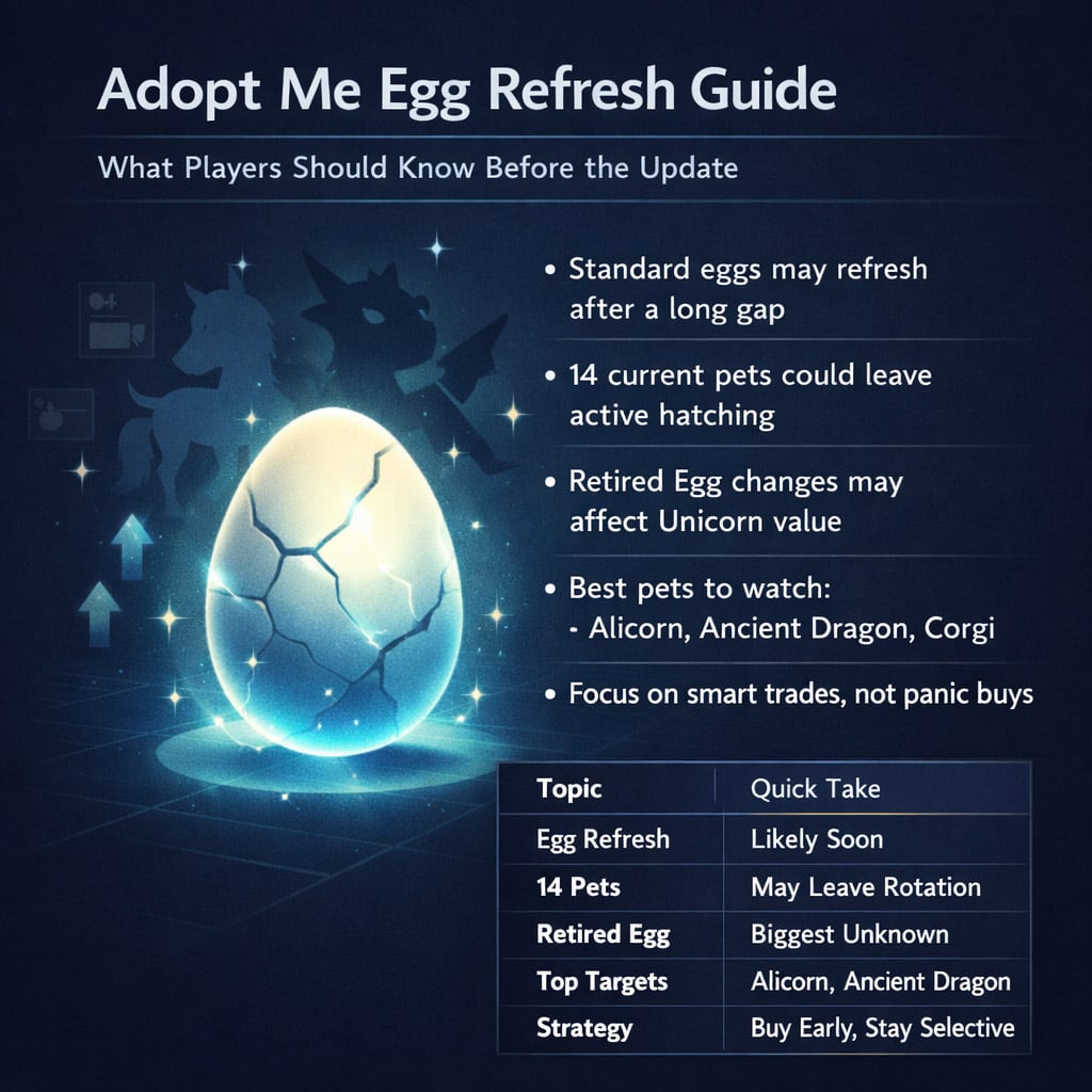 Adopt Me Egg Refresh Guide: 14 New Pets, Retired Egg Changes, and Best ...