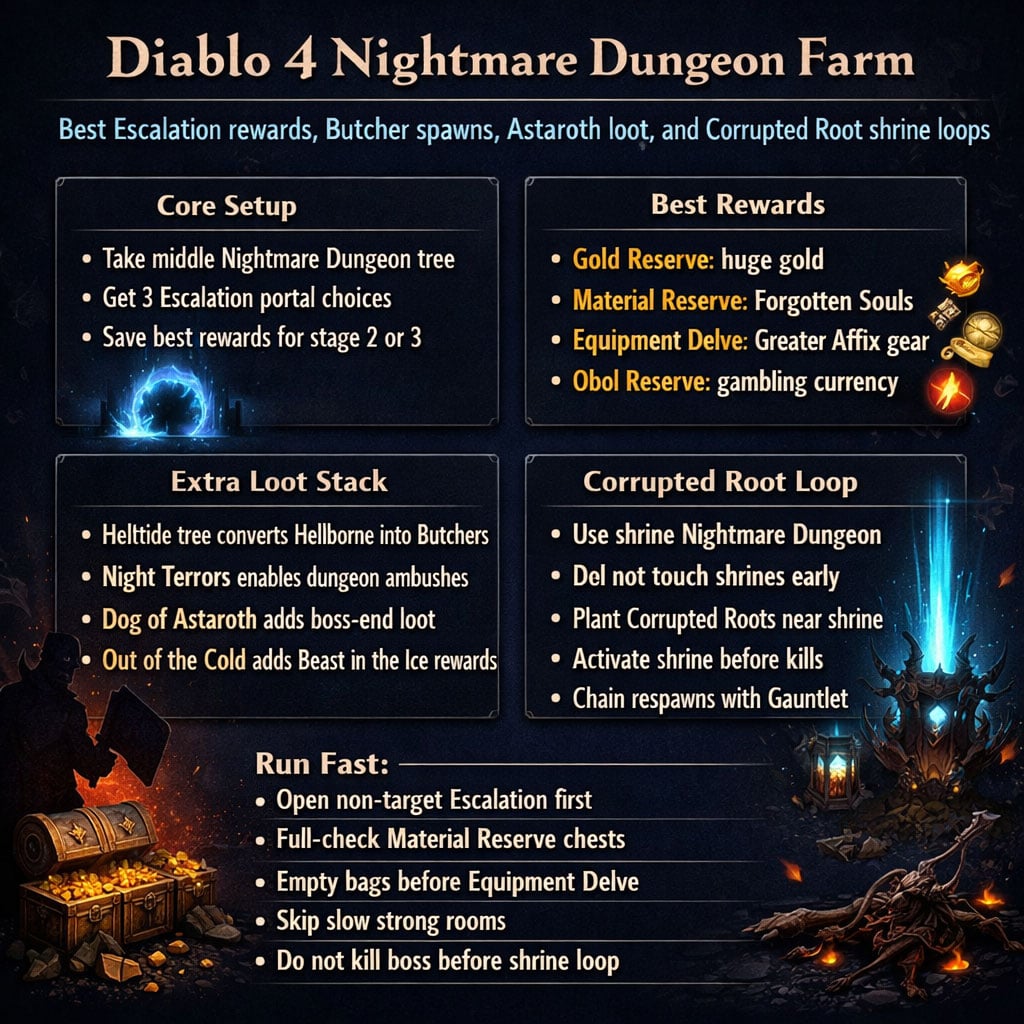Diablo 4 Nightmare Dungeon Farm Guide: Escalations, Gold, Forgotten ...