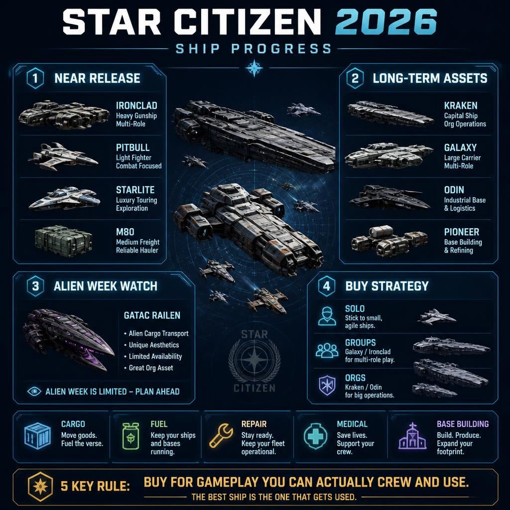 Star Citizen Ship Progress Guides: Kraken, Galaxy, Ironclad, Pitbull ...