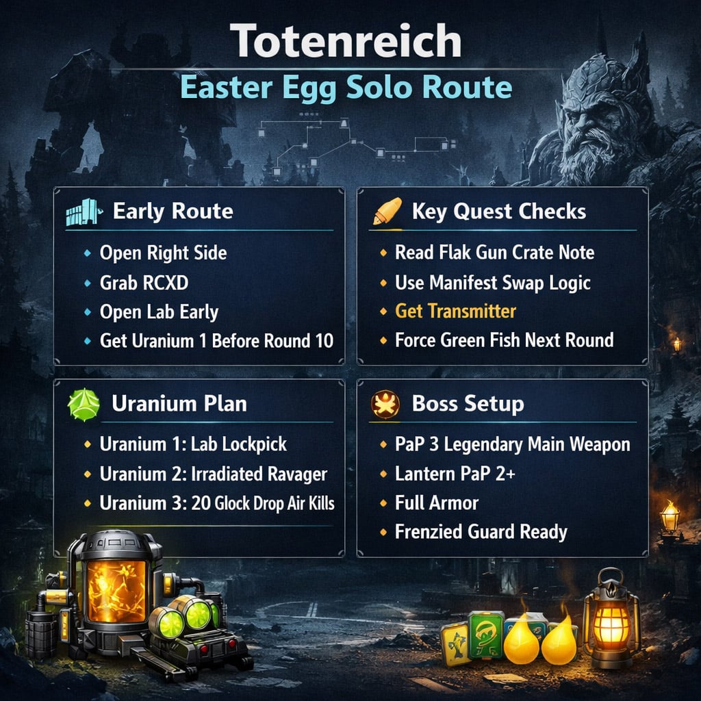 Black Ops 7 Zombies Totenreich Fast Solo Route, Uranium Setup, and Boss ...