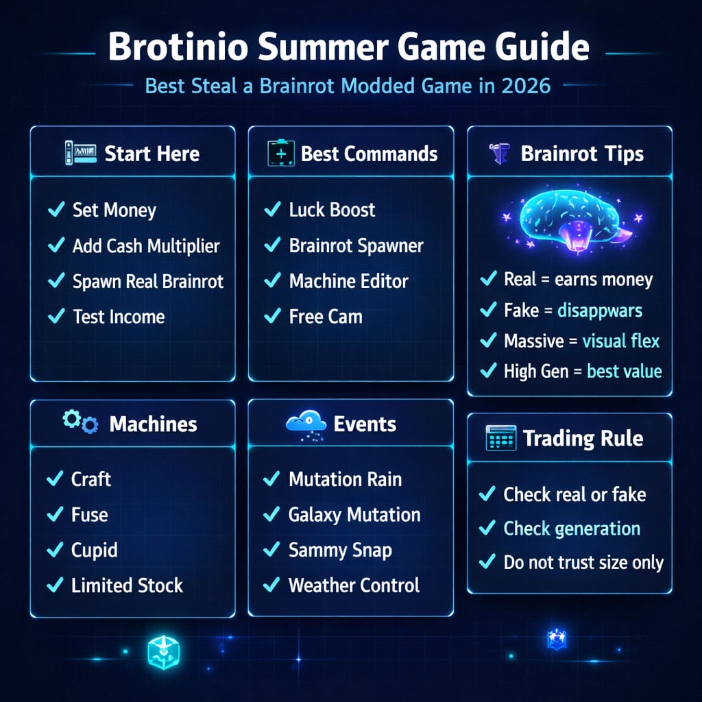 Steal a Brainrot Best Modded Game: Brotinio Summer Game Admin Guide