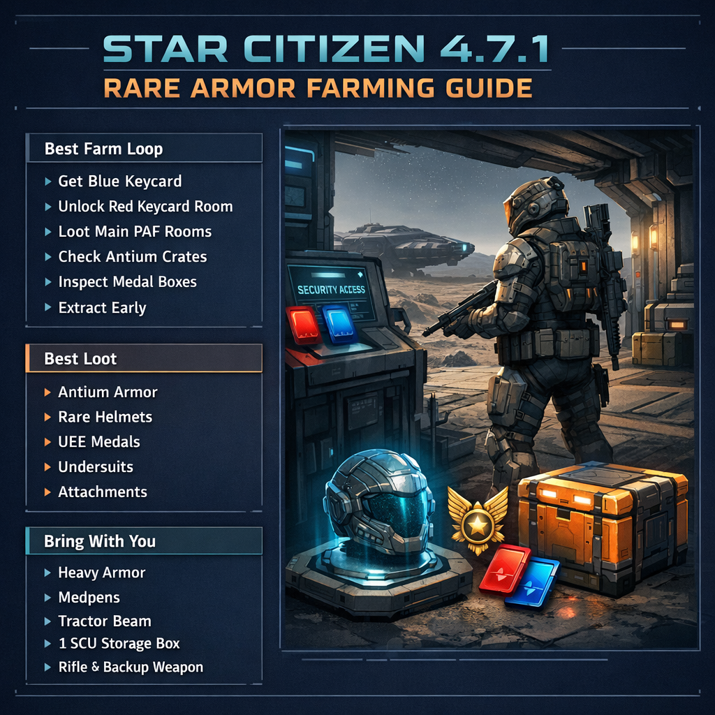 Star Citizen 4.7.1 Rare Armor Guide: Best PAF Farm, Keycards, Antium Drops