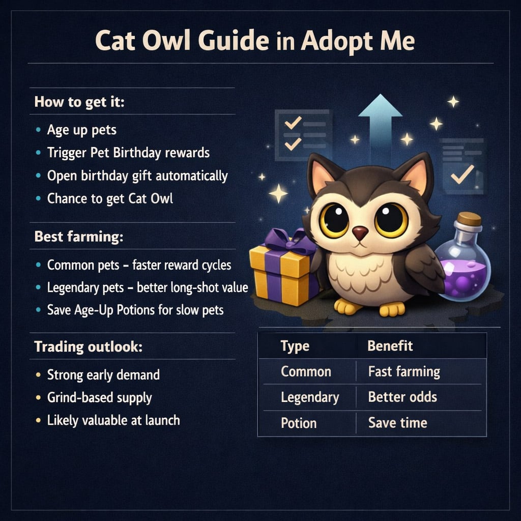 Adopt Me Best Pet Birthday Cat Owl Farming Method (2026 Guide)