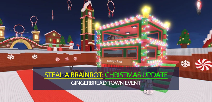 Steal a Brainrot Gingerbread Town, New Base Brainrots, Money Reindeer ...