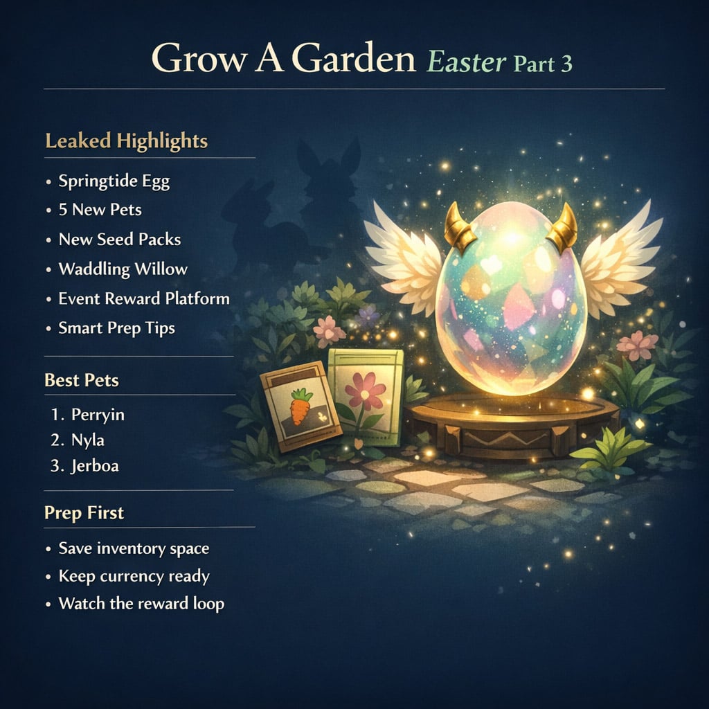 Grow A Garden Easter Part 3 Guide: New Pets, Springtide Egg, Seeds ...