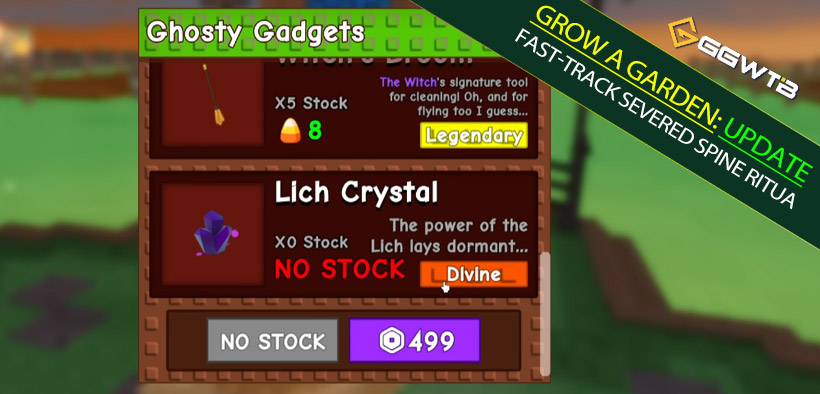 Grow a Garden Fast-Track Severed Spine Ritual, Reaper Event, Lich ...