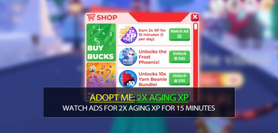 Adopt Me Watch Ads for 2x Aging XP for 15 minutes Guides in Free Game ...