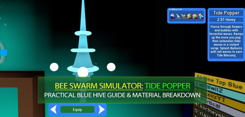 Bee Swarm Simulator Tide Popper Crafting: The Practical Blue Hive Guide ...