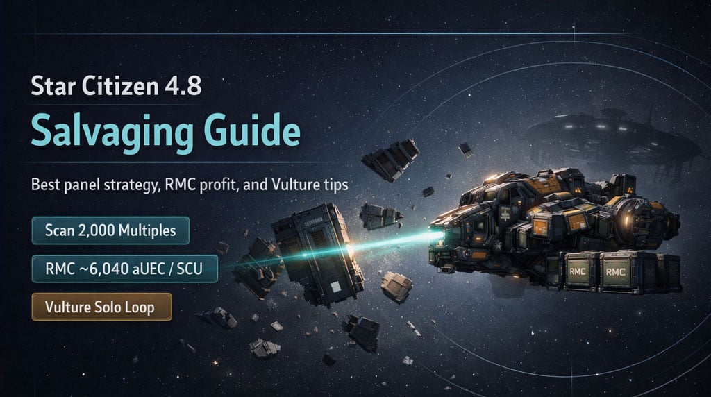 Star Citizen 4.8 Salvaging Guide: Best Panel Strategy, RMC Profit, and ...